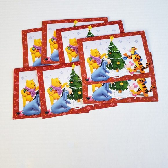 Disney | Holiday | Vtg Lot Of 7 Winnie The Pooh Christmas Cards Disney ...